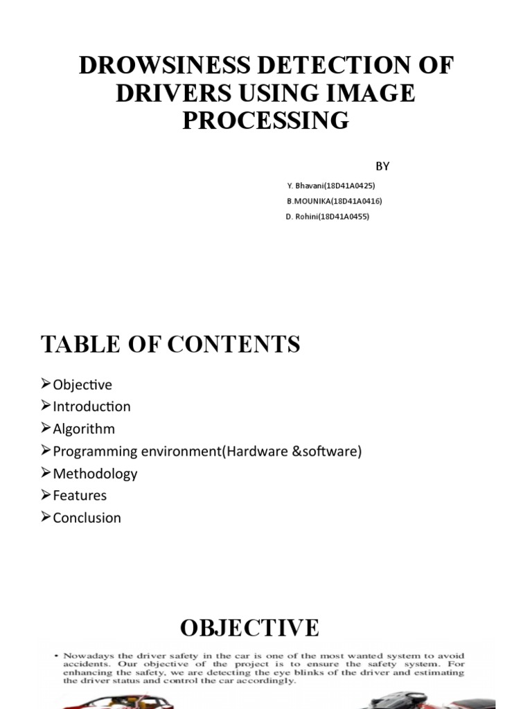 Drowsiness Detection of Drivers Using Image Processing | PDF | Vision ...
