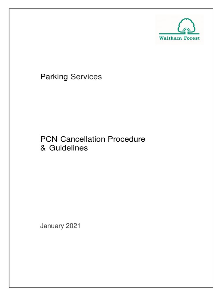 London Borough of Waltham Forest PCN Cancellation Procedure | PDF ...