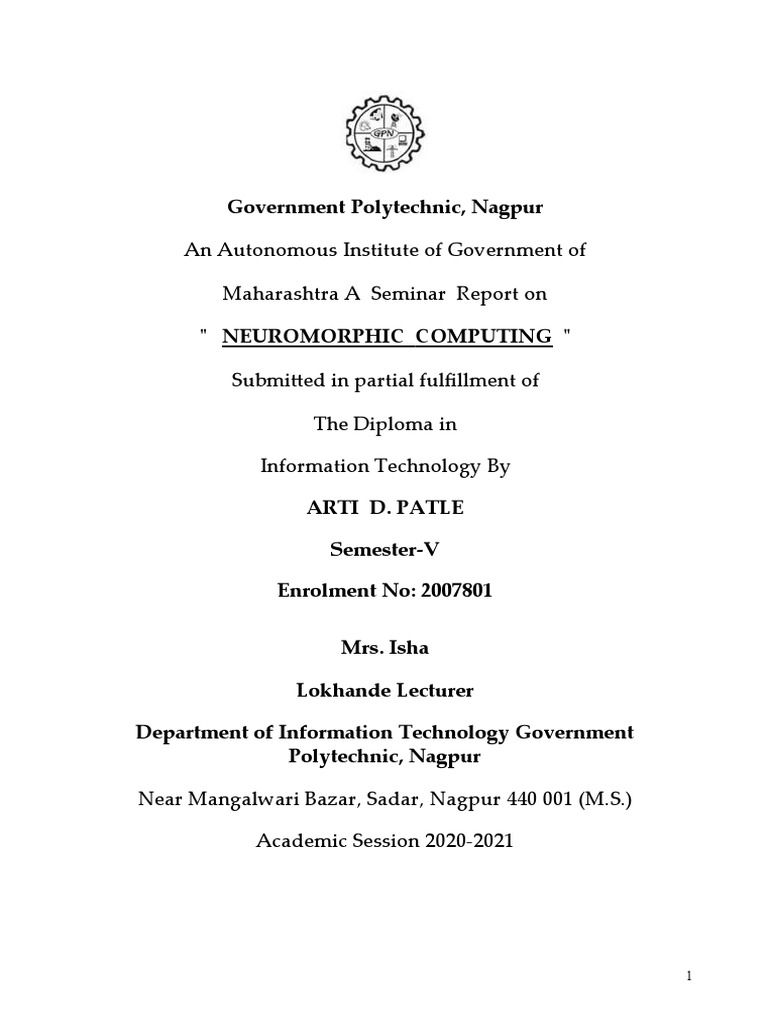 Neuromorphic Computing-Seminar Report | PDF | Brain | Integrated Circuit