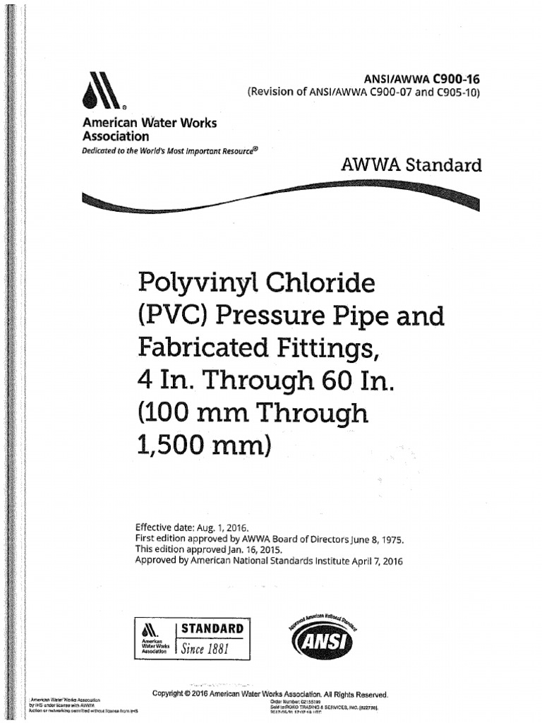 Awwa C900.2016 | PDF