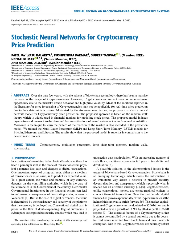 Stochastic Neural Networks For Cryptocurrency | PDF | Artificial Neural ...