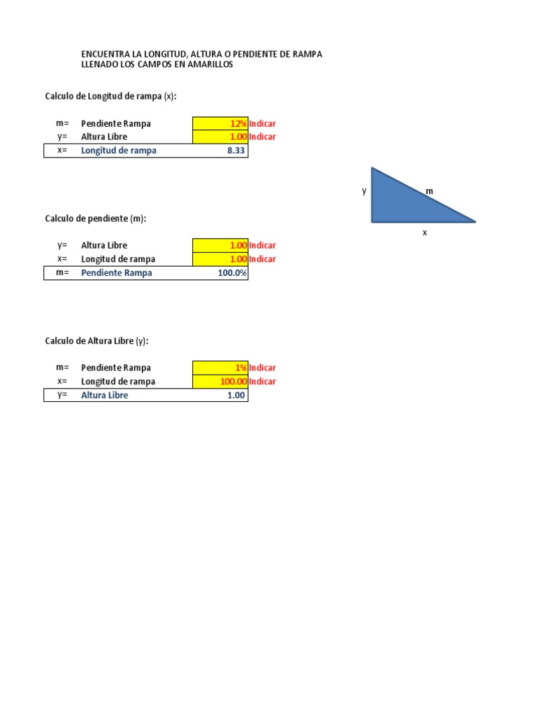 Encuentra Longitud o Pendiente de Rampa | PDF