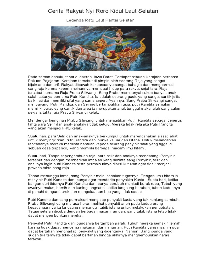 Cerita Rakyat Nyi Roro Kidul Laut Selatan | PDF | Sejarah | Agama ...