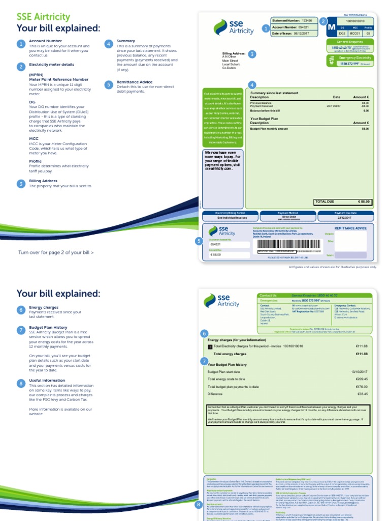 Your Bill Explained:: SSE Airtricity | PDF | Fuels | Taxes