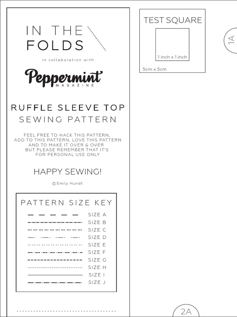 Test Square: Ruffle Sleeve Top Sewing Pattern | PDF | Sewing | Crafts