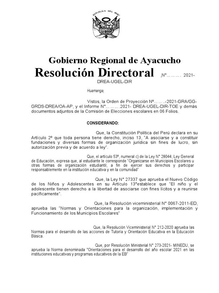 Modelo de RD Municipios Escolares - 2021 | PDF | Justicia | Crimen y ...