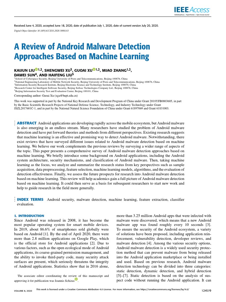 A Review of Android Malware Detection Approaches Based On Machine ...