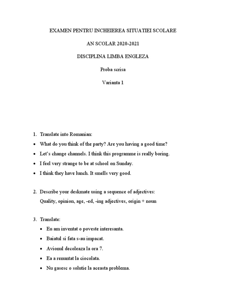 Test Cls 8 V | PDF | Language Arts & Discipline | Wellness
