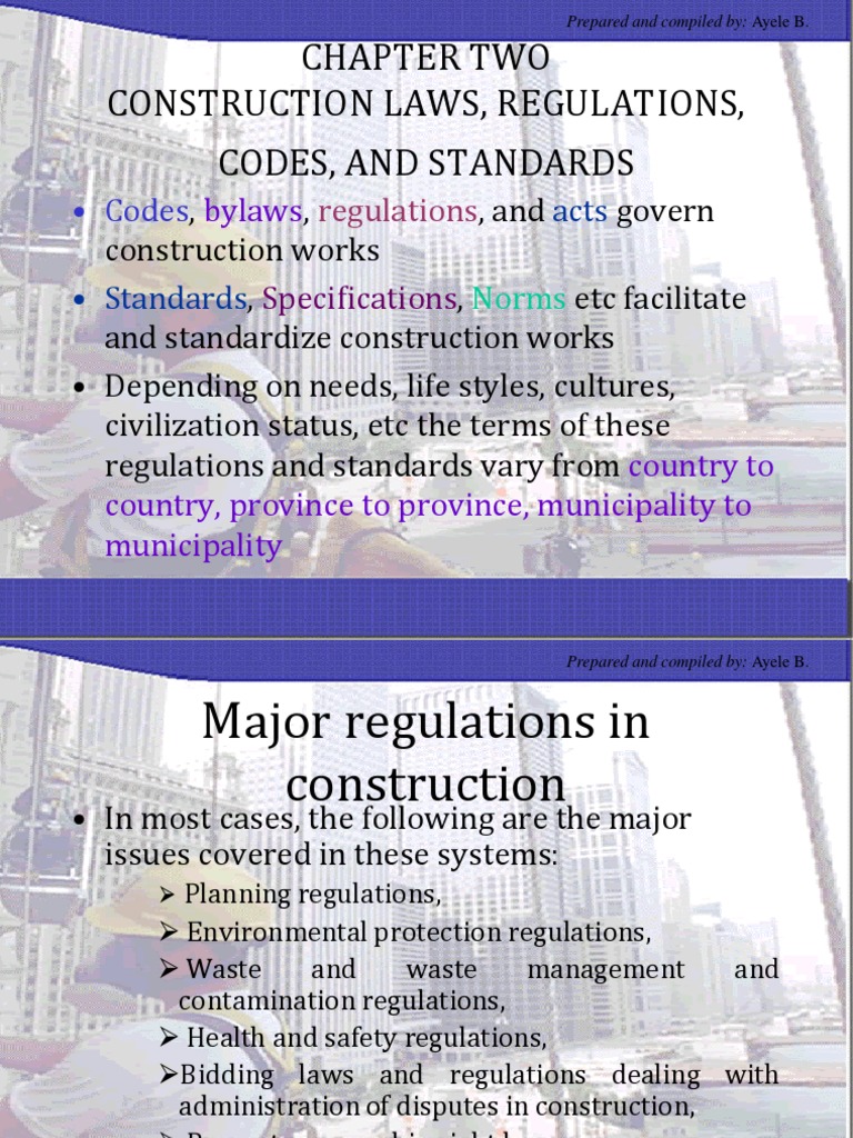 Chapter 2 CONSTRUCTION LAWS AND REGULATIONS | PDF | Regulation ...