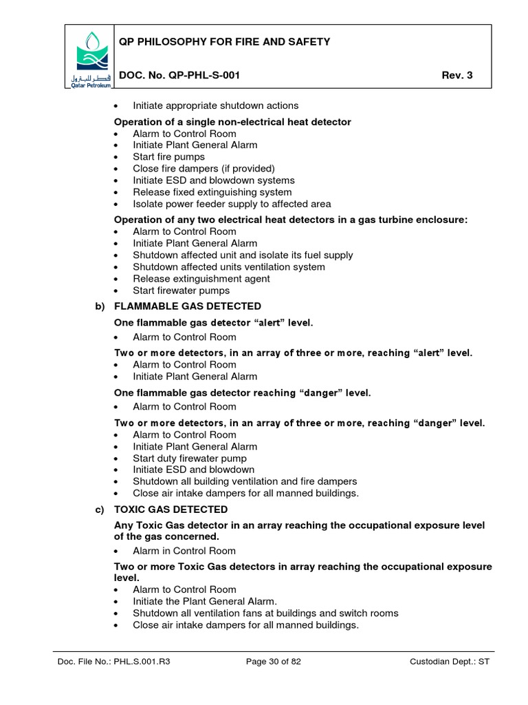QP Fire and Safety Philosophy - QP-PHL-S-0001 Rev.03 2013 31-45 | PDF ...