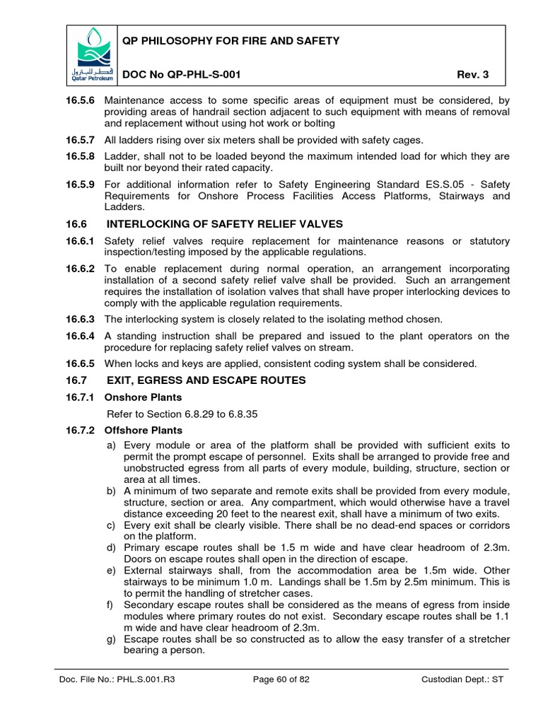 QP Fire and Safety Philosophy - QP-PHL-S-0001 Rev.03 2013 | PDF ...