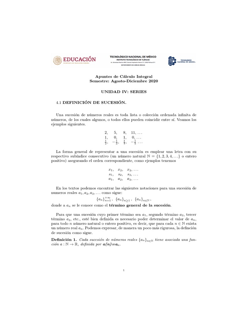 Definición de Sucesión | PDF | Número Real | Secuencia