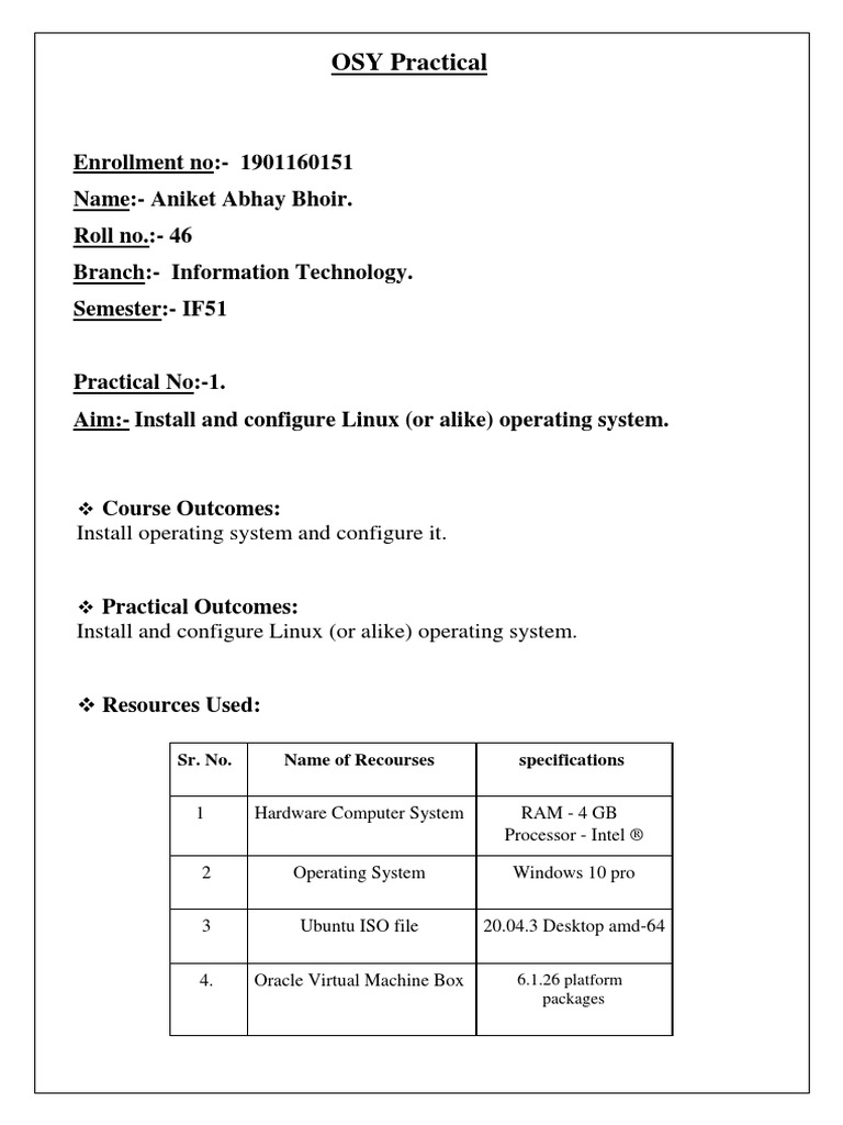 OSY Practical No.1 | PDF | Operating System | Process (Computing)