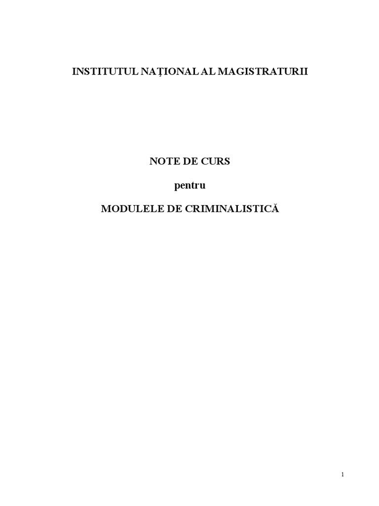 Curs Criminalistica | PDF
