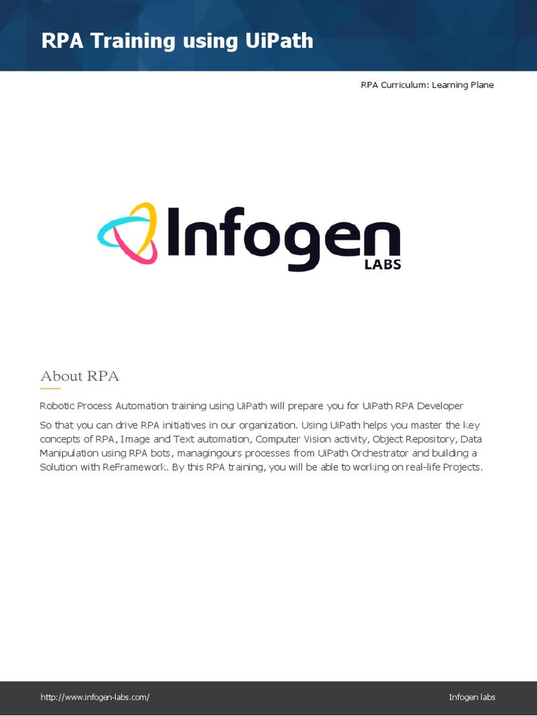 RPA Training Curriculum with UiPath | PDF | Automation | User Interface