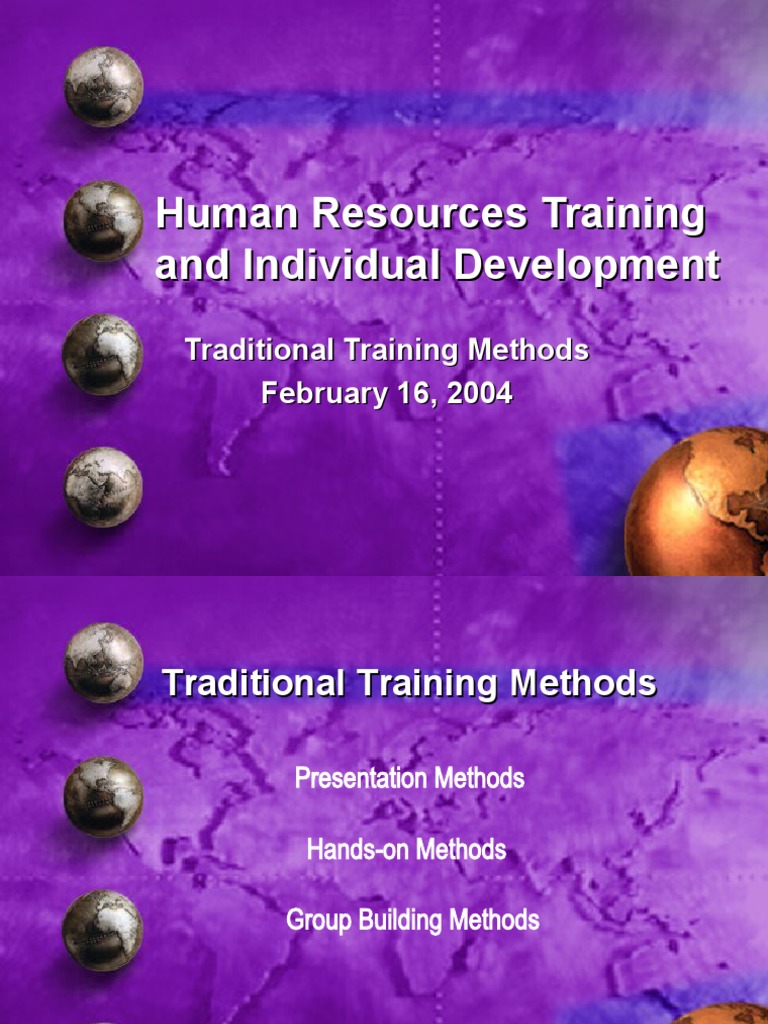 Traditional Training Methods | PDF | Psychological Concepts | Applied ...
