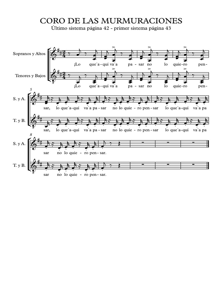 Divisi Coro de Las Murmuraciones | PDF