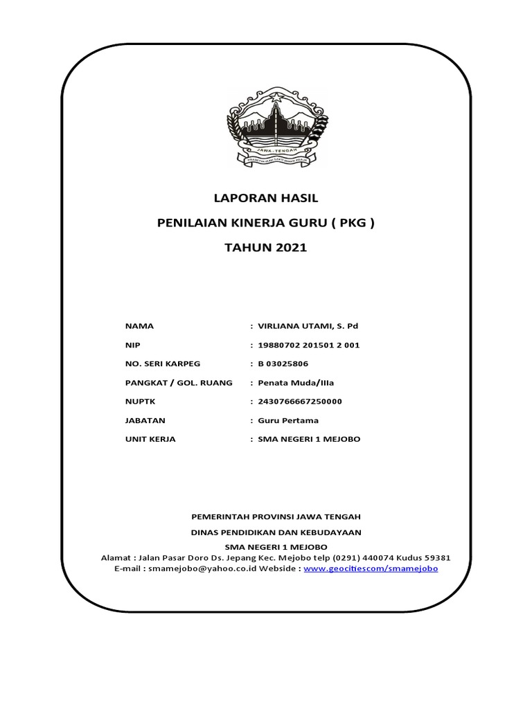 Penilaian Kinerja Guru 2021: Virliana Utami | PDF | Karier & Perkembangan