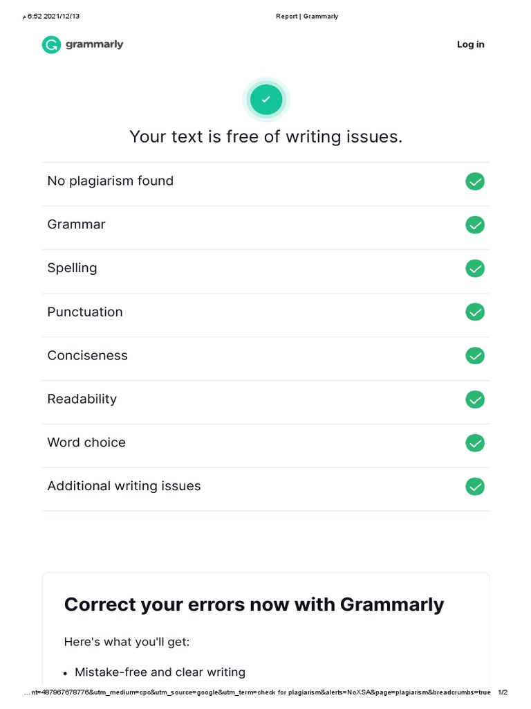 Your Text Is Free of Writing Issues.: Correct Your Errors Now With ...
