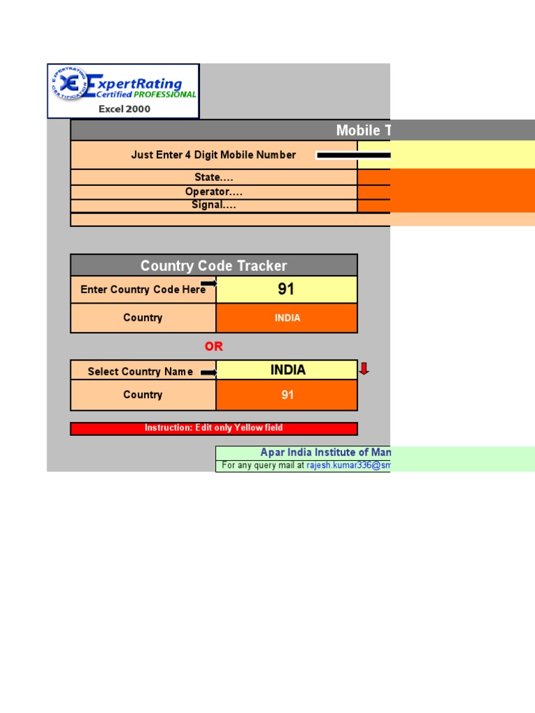Mobile & STD Code Tracker | PDF