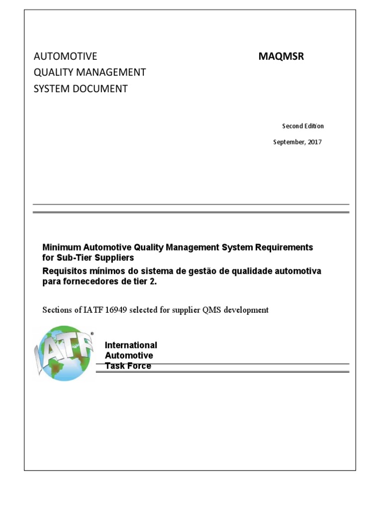 Automotive Quality Management System Document: Maqmsr | PDF | Audit ...