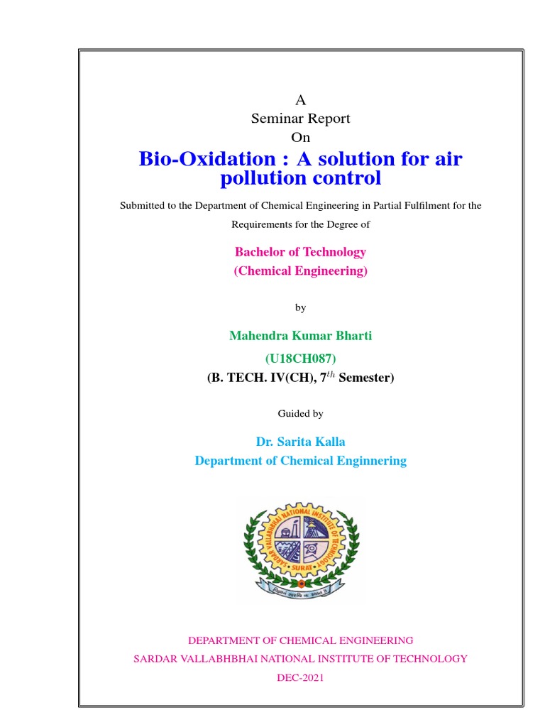 Bio Oxidation A Solution For Air Pollution Control | PDF | Nitrogen ...