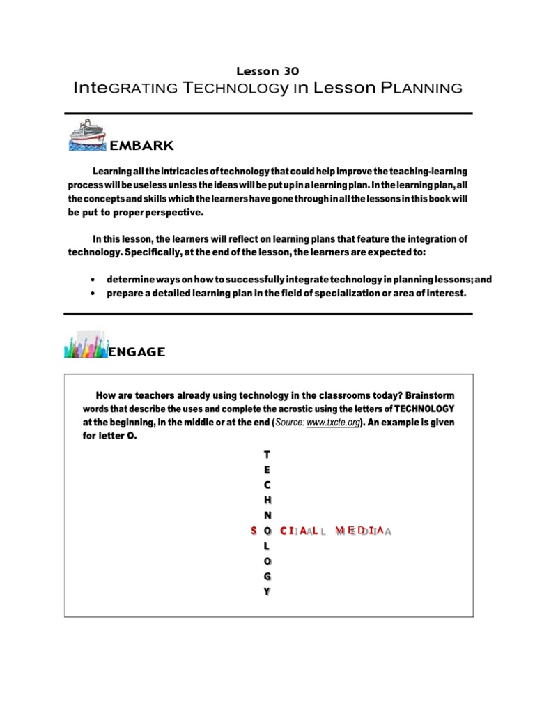 Integrating Technology in Lesson Planning: A Guide to Developing ...