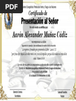 Certificado de Presentación Al Señor | PDF
