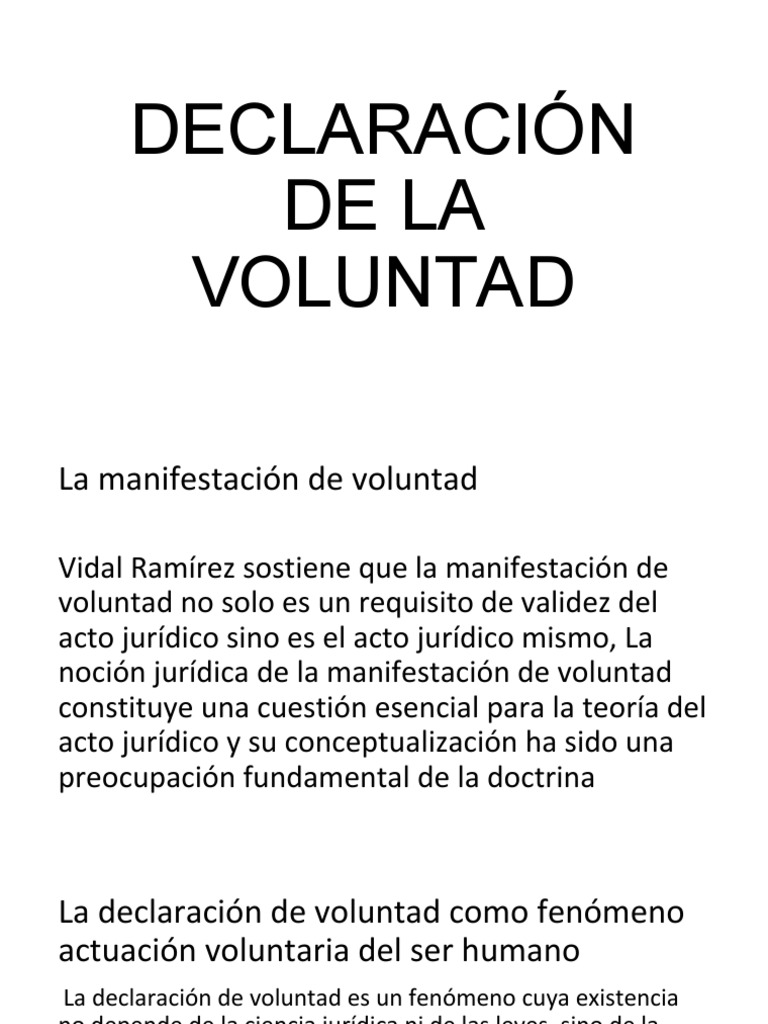 Declaración de La Voluntad | PDF