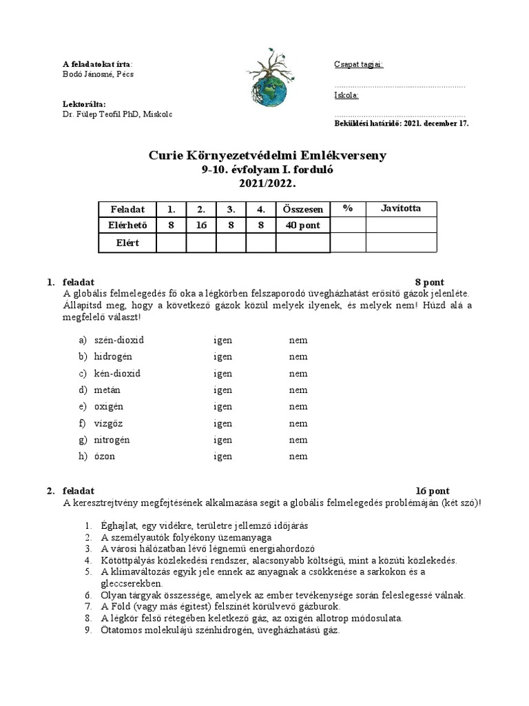 2021-22 Környi 9-10.-Oszt. I.ford | PDF