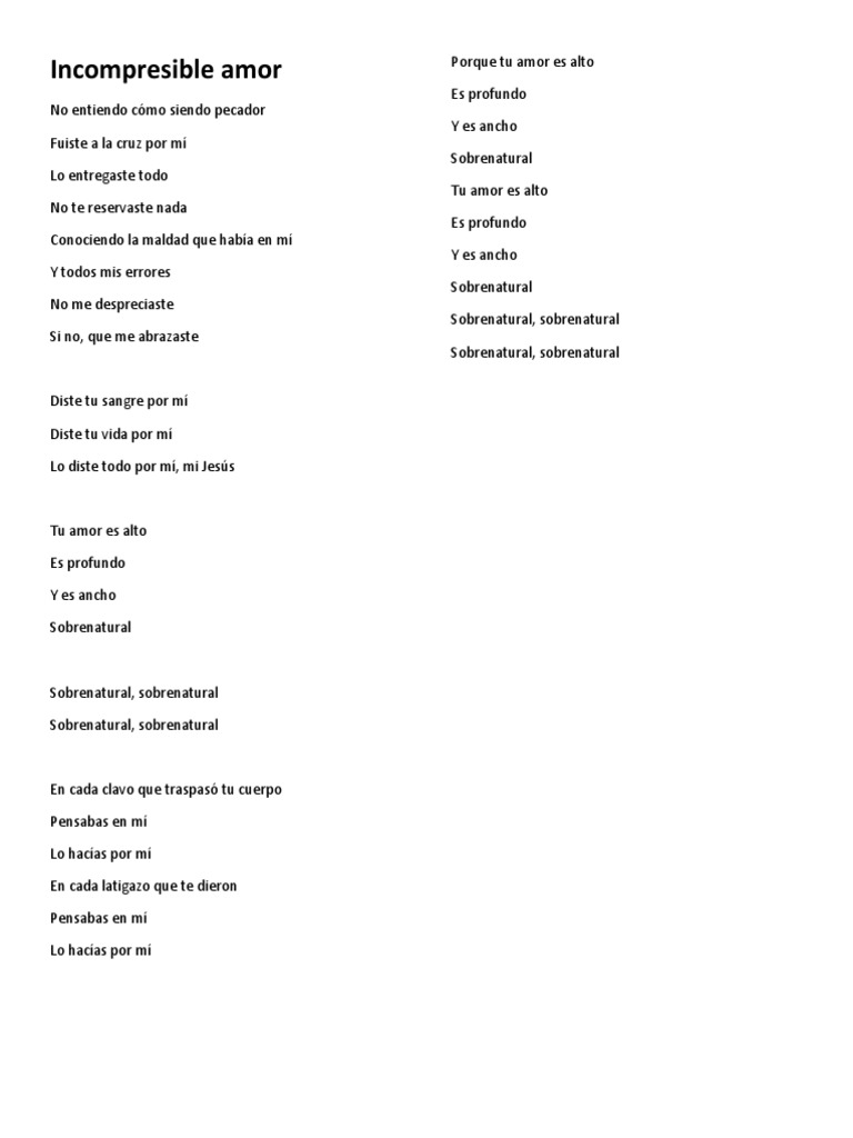 Incompresible Amor | PDF