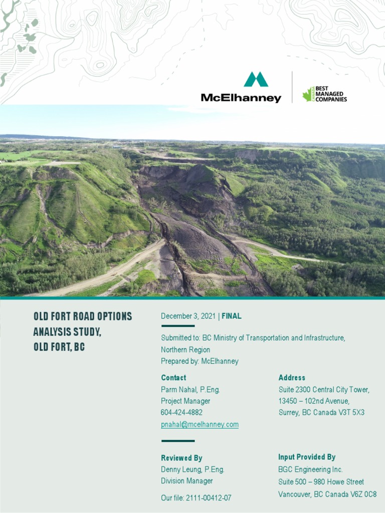 Old Fort Road Options Analysis, December 2021 | PDF | River | Landslide