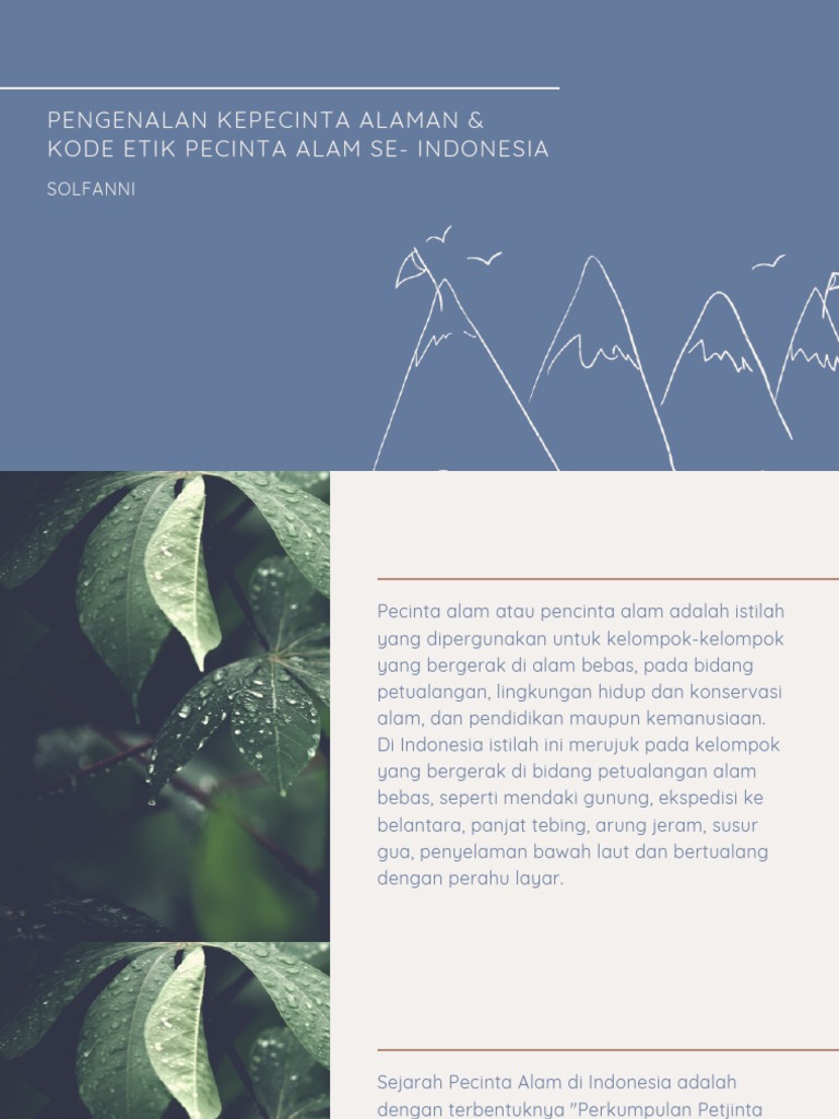 Sejarah dan Etika Pecinta Alam Indonesia | PDF