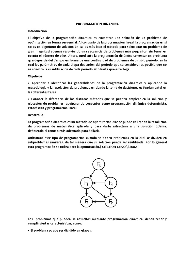 Programacion Dinamica | PDF | Programación dinámica | Matemáticas Aplicadas