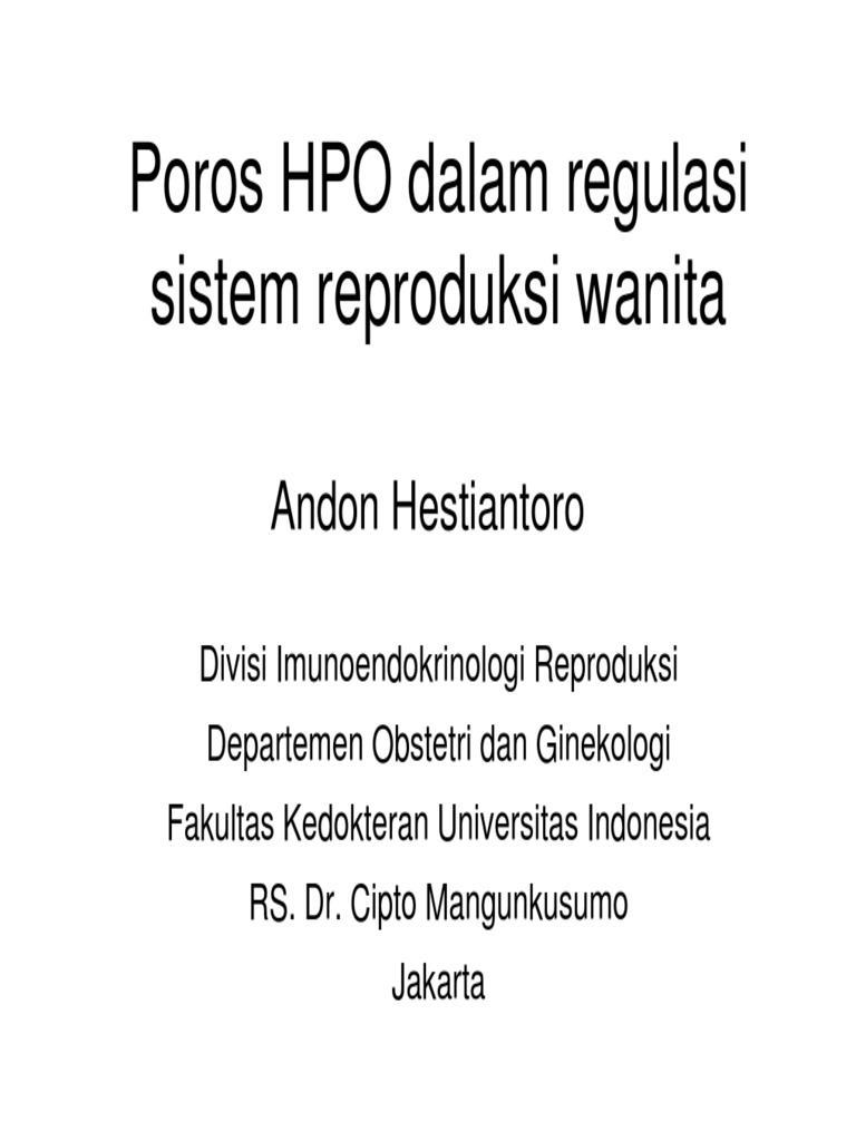 Poros Hpo Dalam Regulasi Sistem Reproduksi Wanita | PDF ...