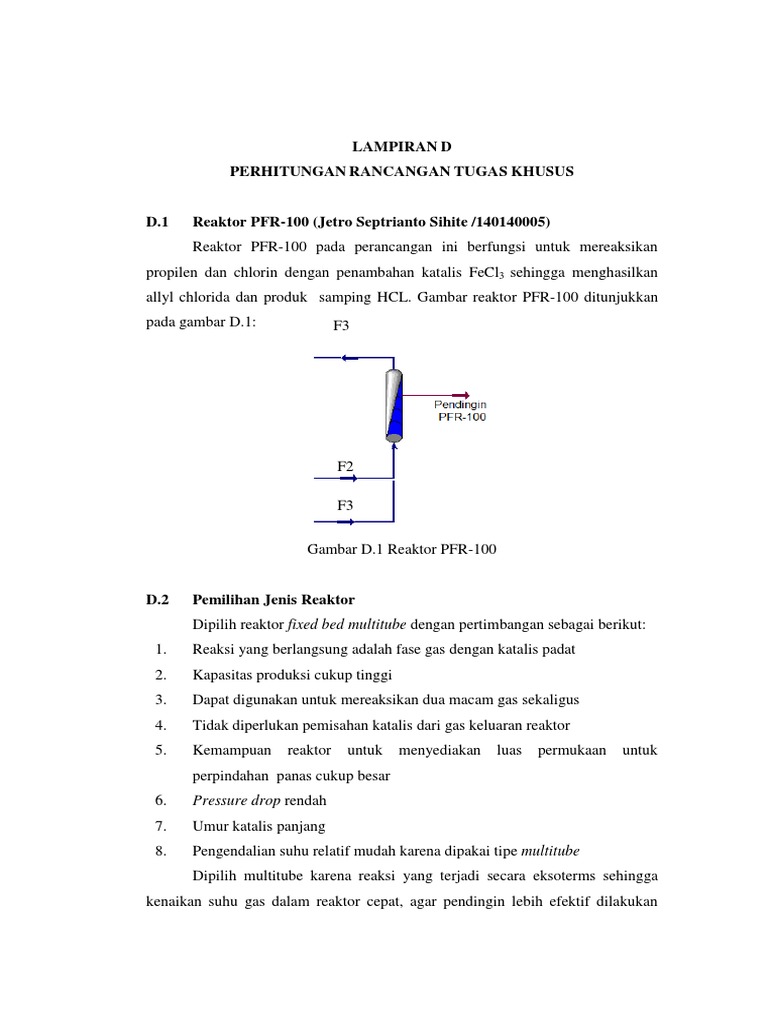 Lampiran D Reaktor | PDF