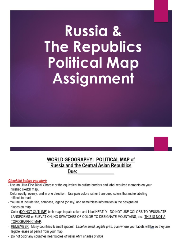 Russia & The Republics Political Map Only PAP Instructions | PDF