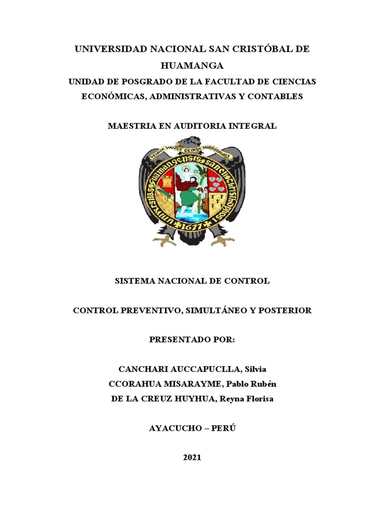 Control Preventivo, Simultáneo y Posterior | PDF | Auditoría ...