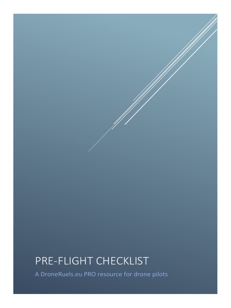 Pre-Flight Checklist: A Droneruels - Eu Pro Resource For Drone Pilots ...