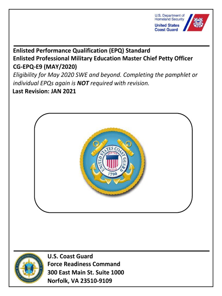 Coast Guard EPQ Guide for E-9 Performance | PDF