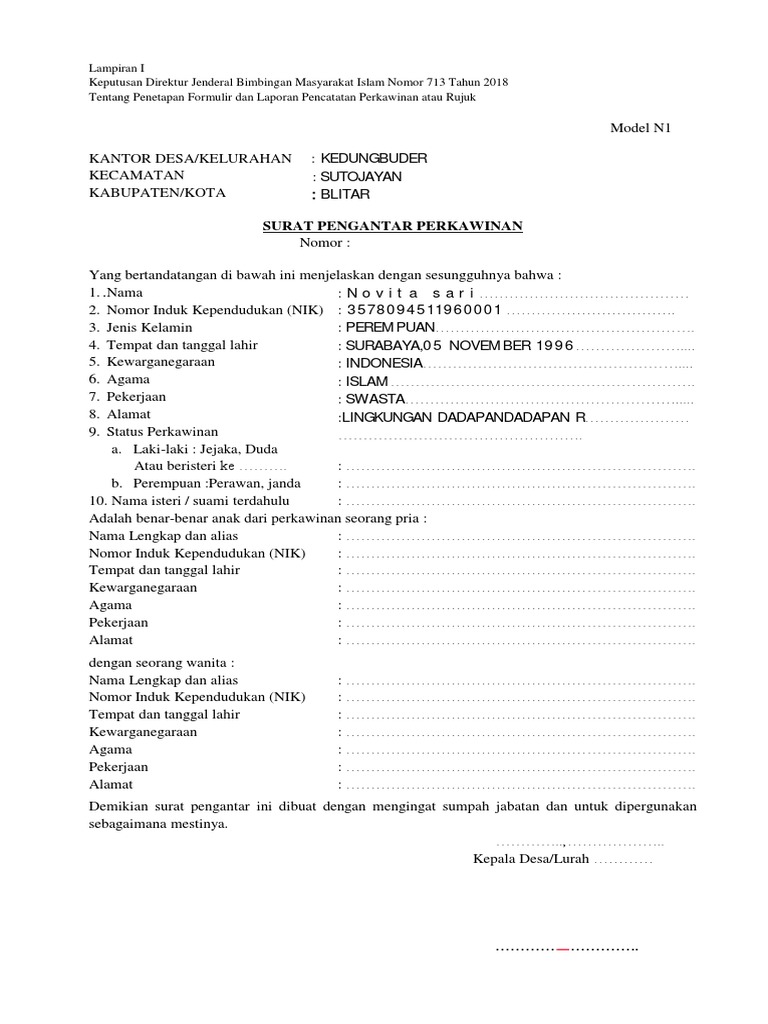 Model N1 N7 Lengkap | PDF