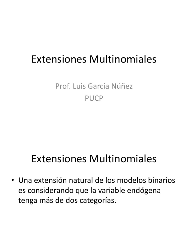 Extensiones - Multinomiales | PDF | Econometría | Estadísticas