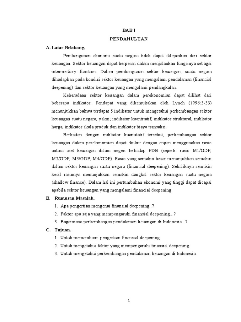 Financial Deepening | PDF | Pengelolaan Keuangan & Uang