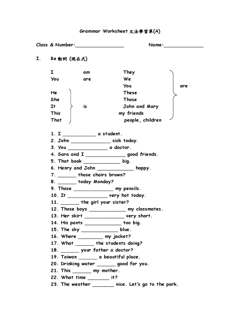 Grammar Worsheet (A) 1 | PDF | Language Arts & Discipline | Self ...