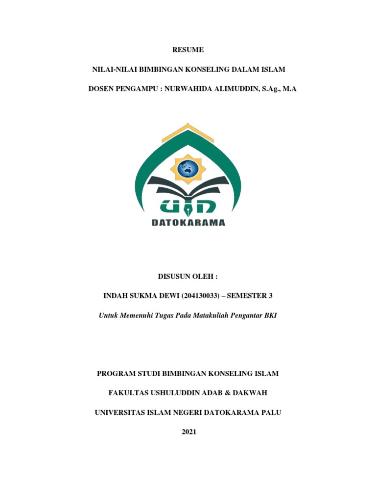 RESUME (MK PENGANTAR BKI) Indah Sukma Dewi (204130033) | PDF