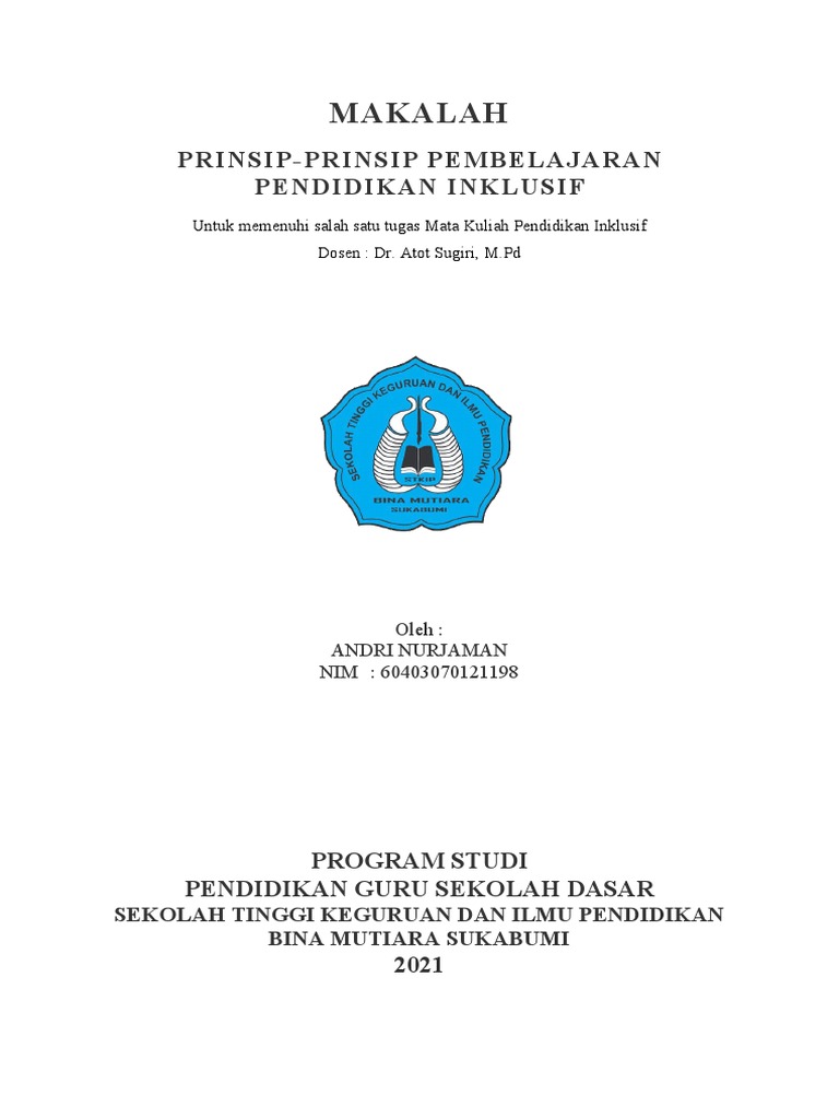 PRINSIP PEMBELAJARAN PENDIDIKAN INKLUSIF | PDF