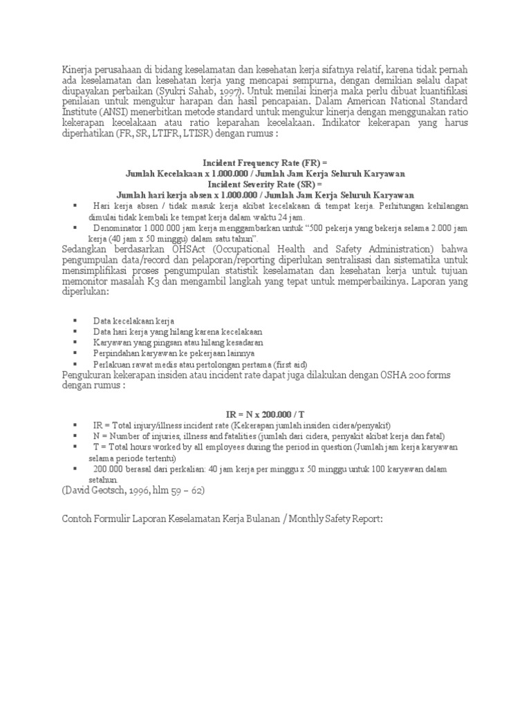 Contoh Monthly K3 | PDF