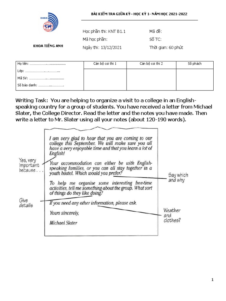 b1 Writing Test Formal Letter No 1 | PDF