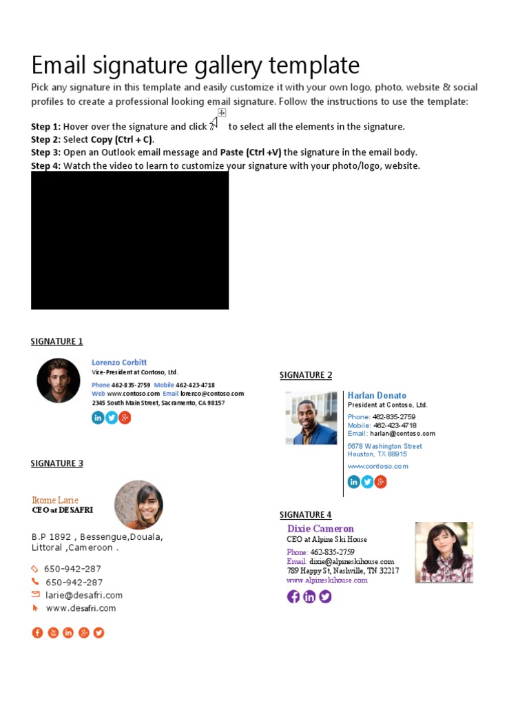 Customizable Email Signature Template | PDF | Communication | World ...