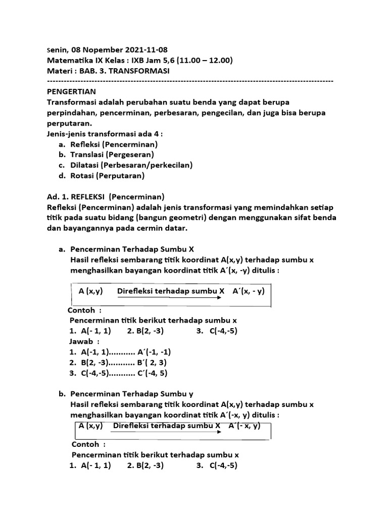 Materi Transformasi | PDF